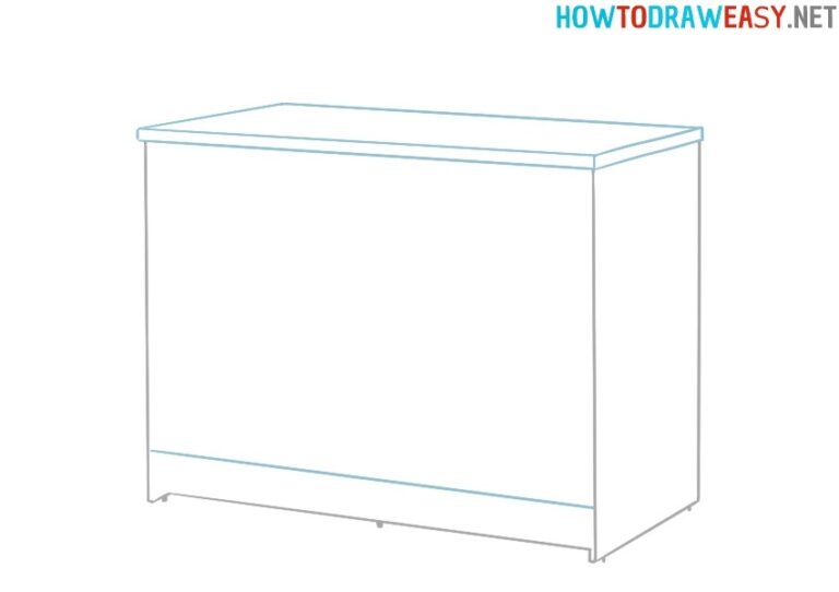 How to Draw a Kitchen Cabinet - How to Draw Easy