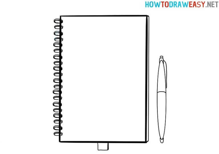 How to Draw a Notebook - How to Draw Easy
