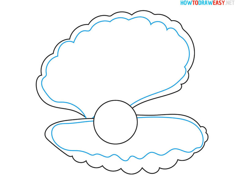 How to Draw an Oyster with a Pearl - How to Draw Easy