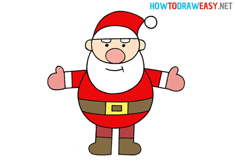 How to Draw Santa Claus for Kids - How to Draw Easy