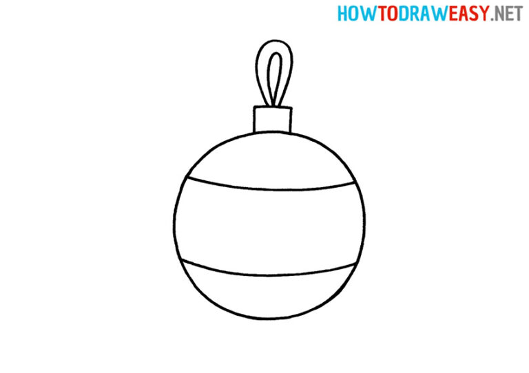 How to Draw a Christmas Ball for Kids - How to Draw Easy