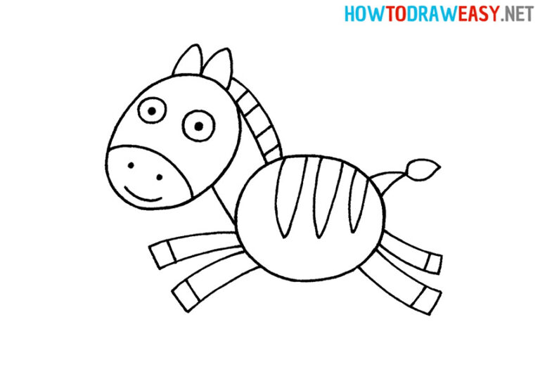 How to Draw a Zebra for Kids - How to Draw Easy