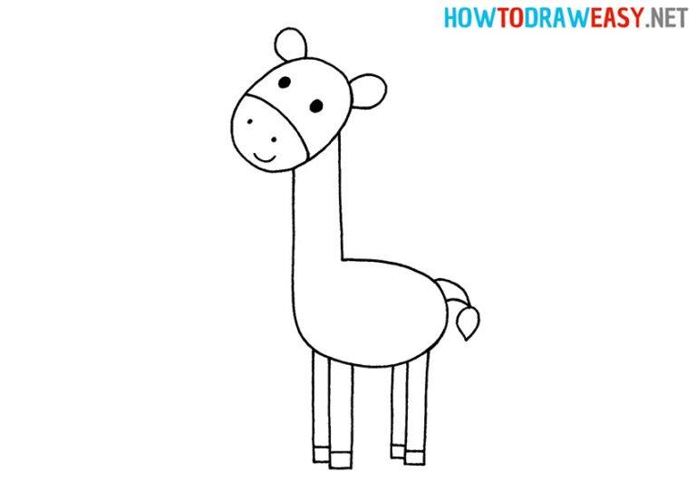 How to Draw a Giraffe for Kids - How to Draw Easy