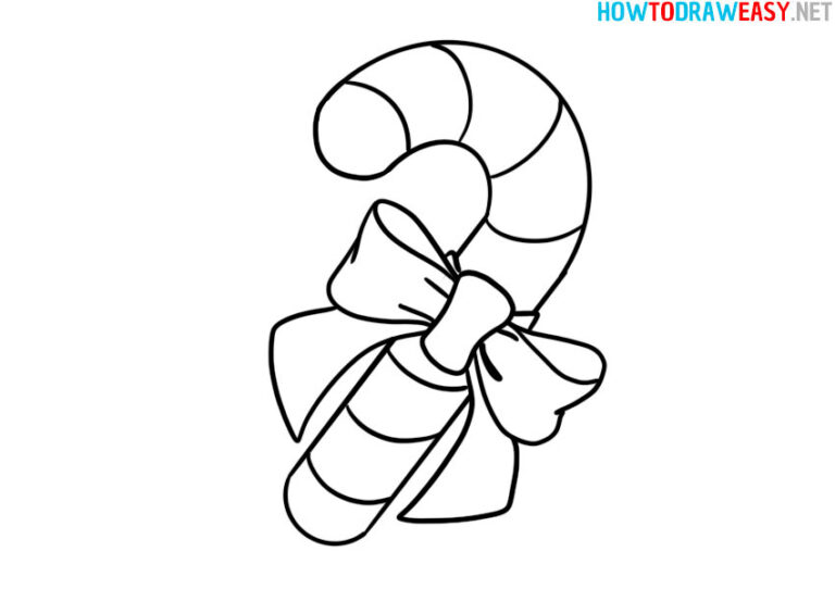 How to Draw a Christmas Candy Cane - How to Draw Easy