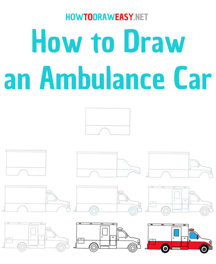 How to Draw an Ambulance Car - How to Draw Easy