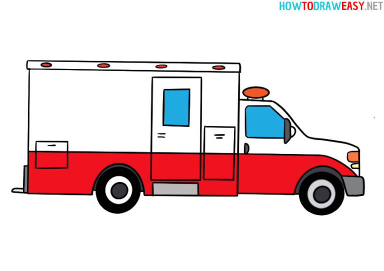 How to Draw an Ambulance Car - How to Draw Easy