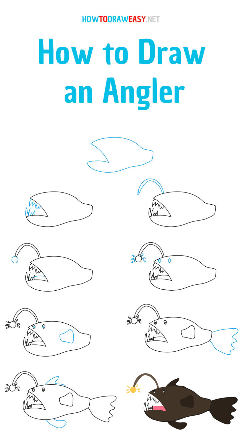 How to Draw an Angler Fish - How to Draw Easy