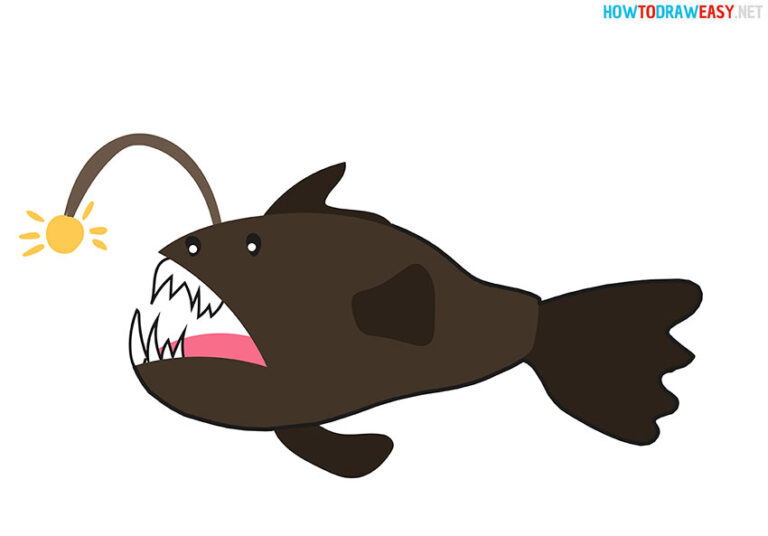 How to Draw an Angler Fish - How to Draw Easy