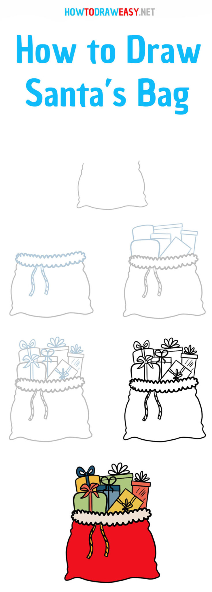 How to Draw Santa's Bag - How to Draw Easy