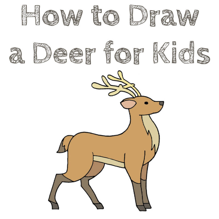 How To Draw A Deer For Kids Draw Deer Kids Step Step By Step Drawing