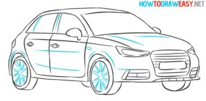 How to Draw an Audi A1 - How to Draw Easy