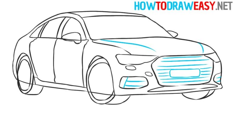 How to Draw an Audi A6 - How to Draw Easy
