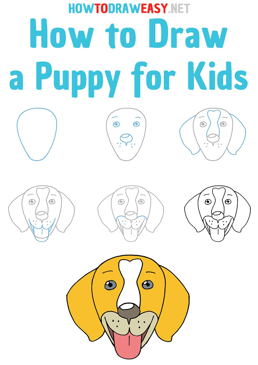 How To Draw A Puppy For Kids How To Draw Easy