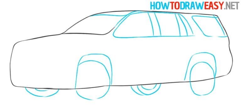 How to Draw a Cadillac Escalade Fourth Generation - How to Draw Easy
