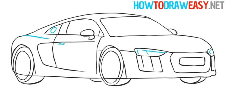 How to Draw an Audi R8 V10 - How to Draw Easy