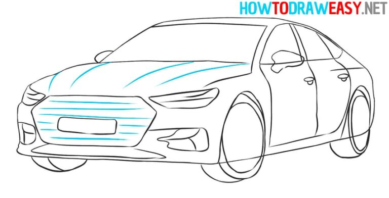 How to Draw an Audi A7 - How to Draw Easy