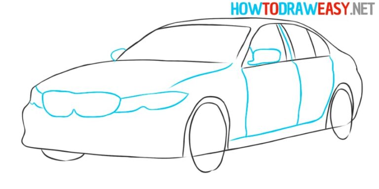 How to Draw a BMW Car - How to Draw Easy