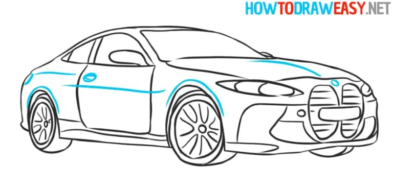 How to Draw a BMW M4 Coupe - How to Draw Easy
