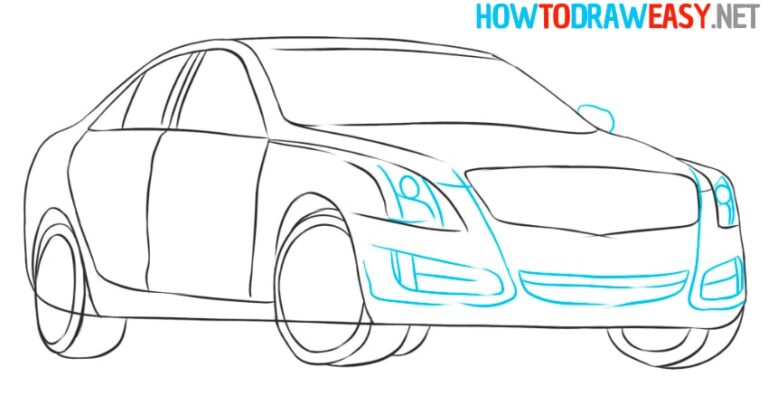How to Draw a Cadillac ATS - How to Draw Easy