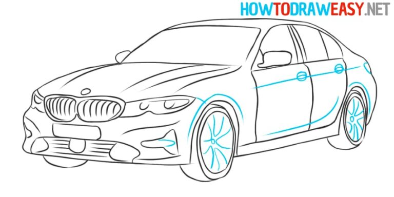 How to Draw a BMW Car - How to Draw Easy