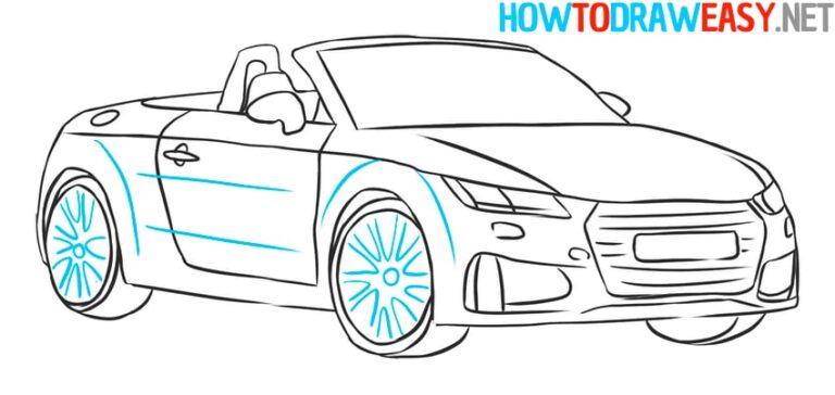 How to Draw an Audi TT Cabrio - How to Draw Easy