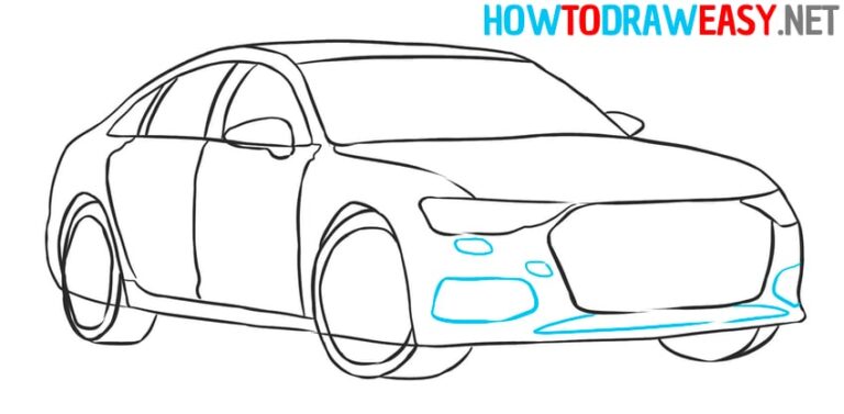 How to Draw an Audi A6 - How to Draw Easy