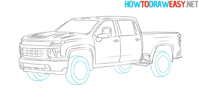 How to Draw a Chevrolet Silverado - How to Draw Easy