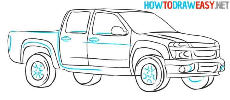How to Draw a Pickup Truck - How to Draw Easy