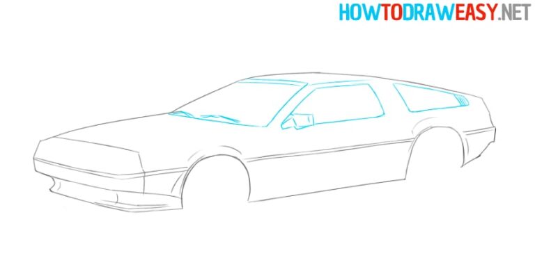 How to Draw the DeLorean - How to Draw Easy