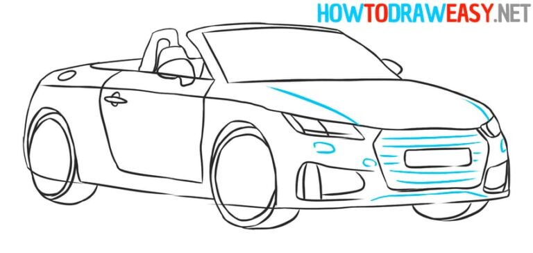 How to Draw an Audi TT Cabrio - How to Draw Easy