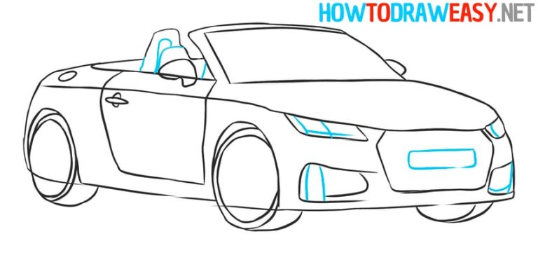 How to Draw an Audi TT Cabrio - How to Draw Easy