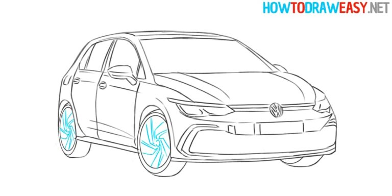How to Draw a VW Golf - How to Draw Easy