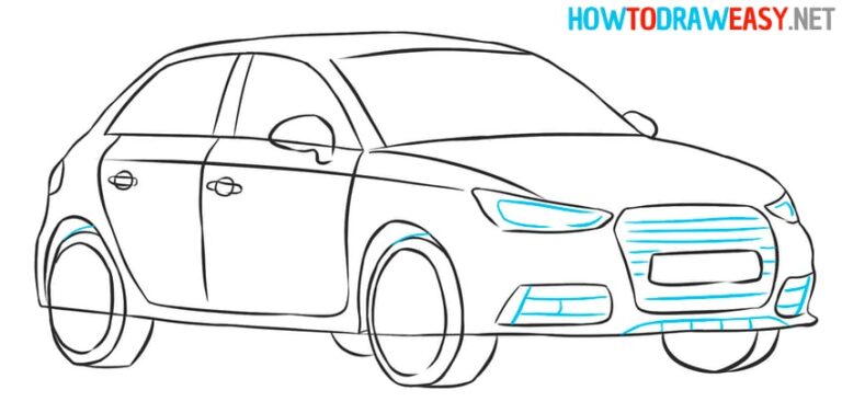 How to Draw an Audi A1 - How to Draw Easy