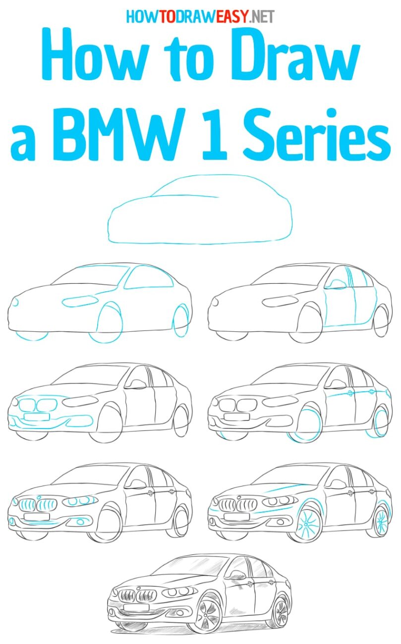 How to Draw a BMW 1 Series - How to Draw Easy