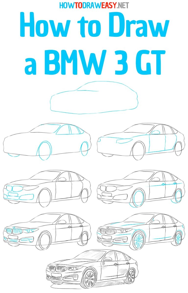 How to Draw a BMW 3 GT - How to Draw Easy