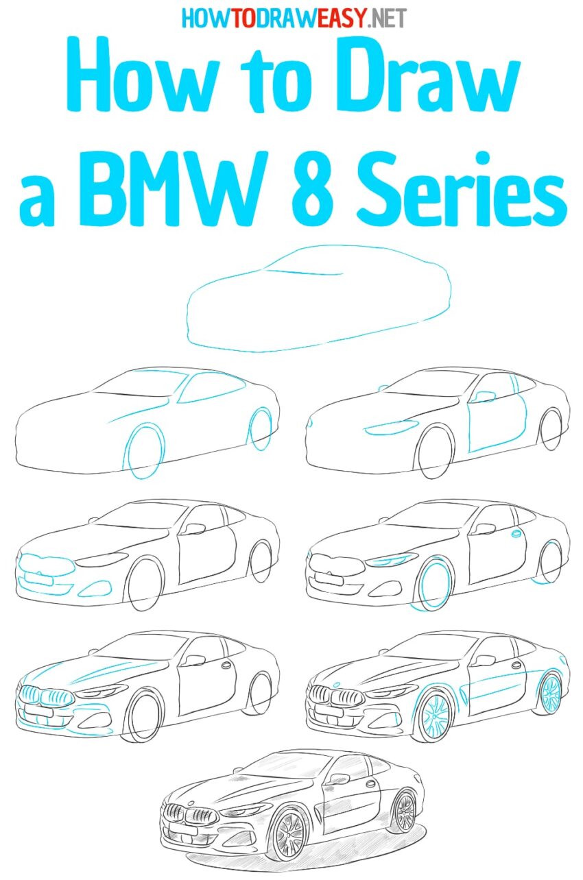 How to Draw a BMW 8 Series - How to Draw Easy