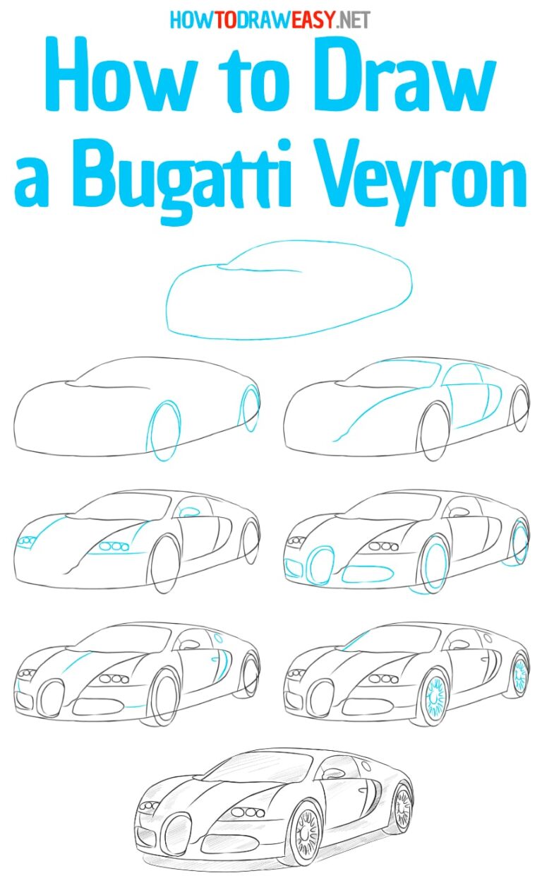 How to Draw a Bugatti Veyron - How to Draw Easy