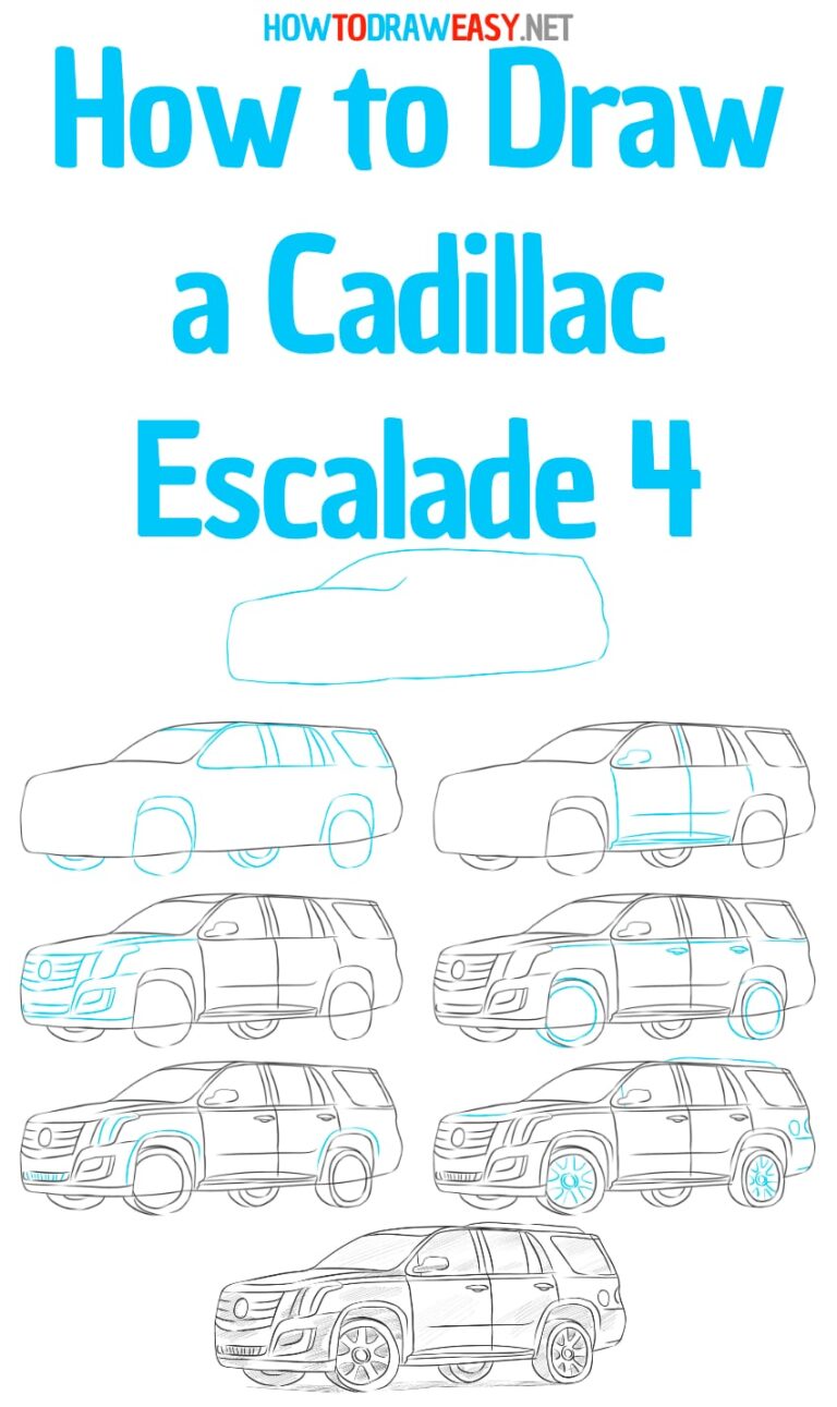 How to Draw a Cadillac Escalade Fourth Generation - How to Draw Easy