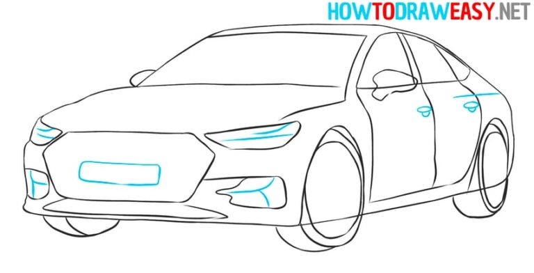 How to Draw an Audi A7 - How to Draw Easy