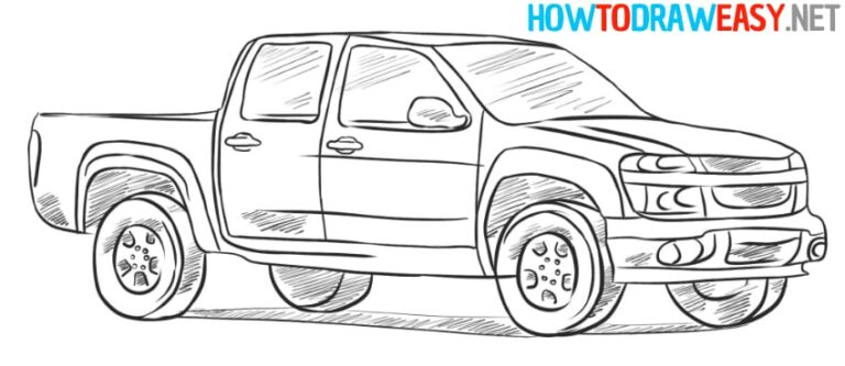 How to Draw a Pickup Truck - How to Draw Easy