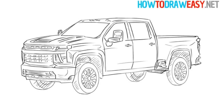 How to Draw a Chevrolet Silverado - How to Draw Easy