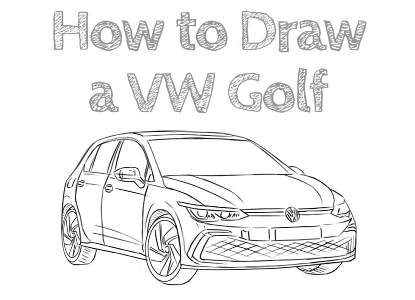 How to Draw a VW Golf - How to Draw Easy