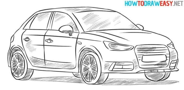 How to Draw an Audi A1 - How to Draw Easy
