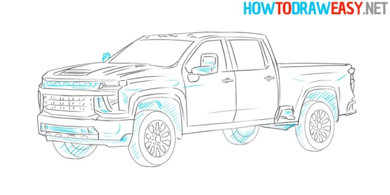 How to Draw a Chevrolet Silverado - How to Draw Easy