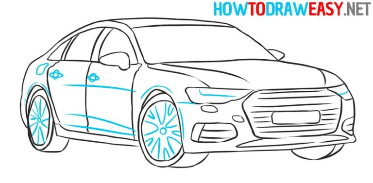 How to Draw an Audi A6 - How to Draw Easy