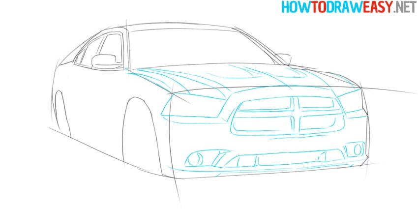 How to Draw a Dodge Charger - How to Draw Easy