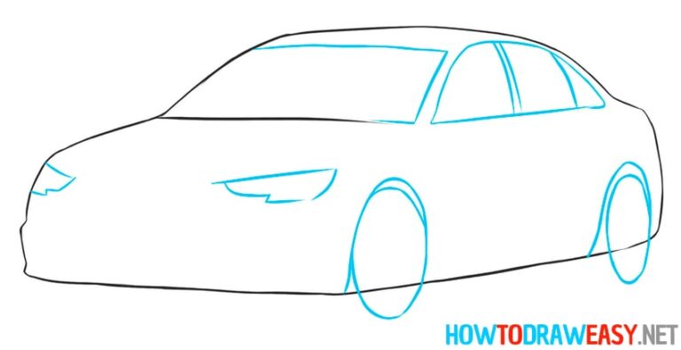 How to Draw an Audi A4 Car - How to Draw Easy