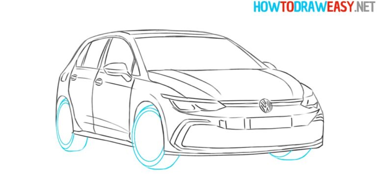 How to Draw a VW Golf - How to Draw Easy