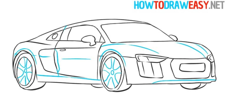 How to Draw an Audi R8 V10 - How to Draw Easy