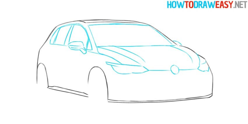 How to Draw a VW Golf - How to Draw Easy